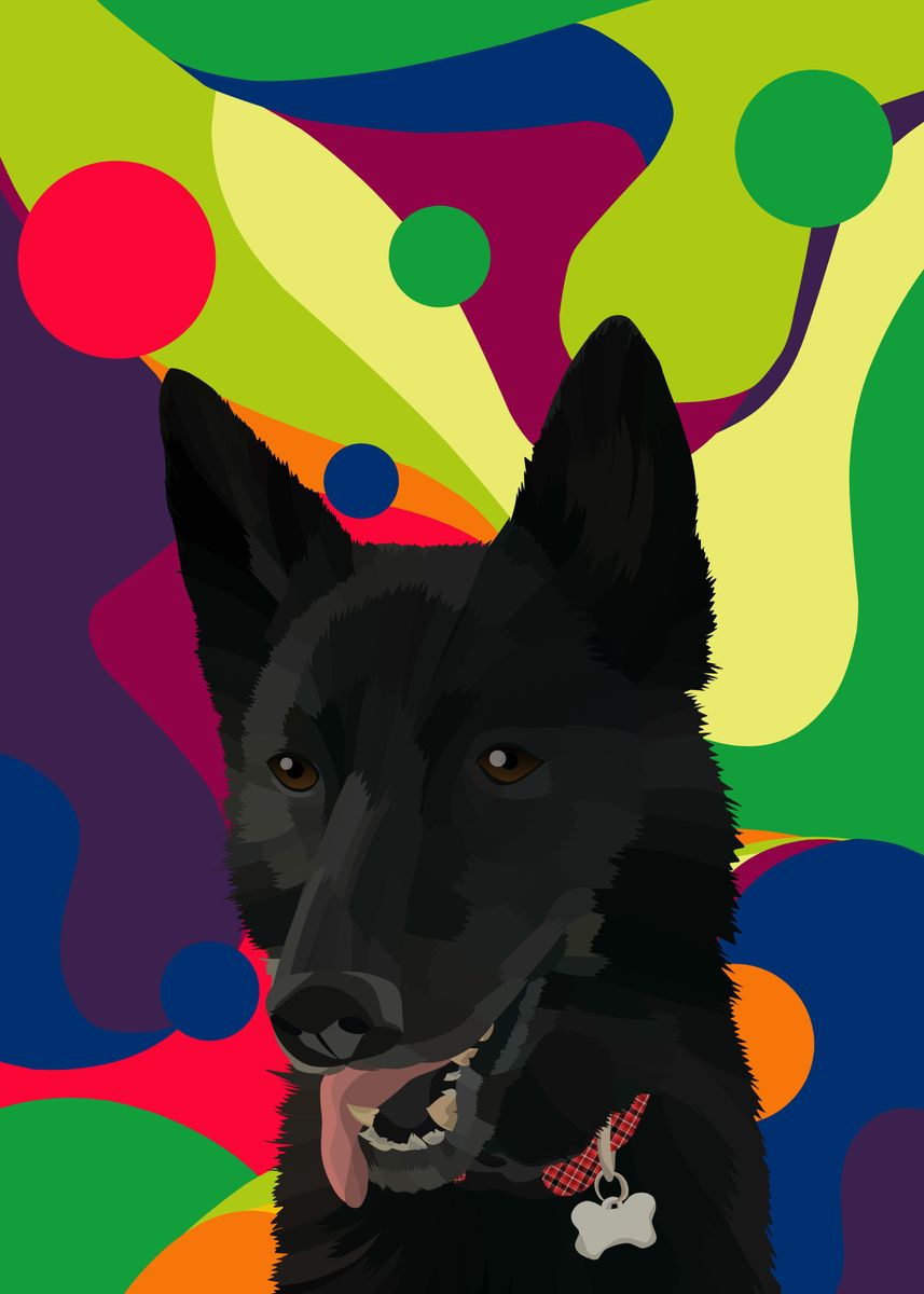 'dog cute funny' Poster, picture, metal print, paint by Mshel Tyan ...