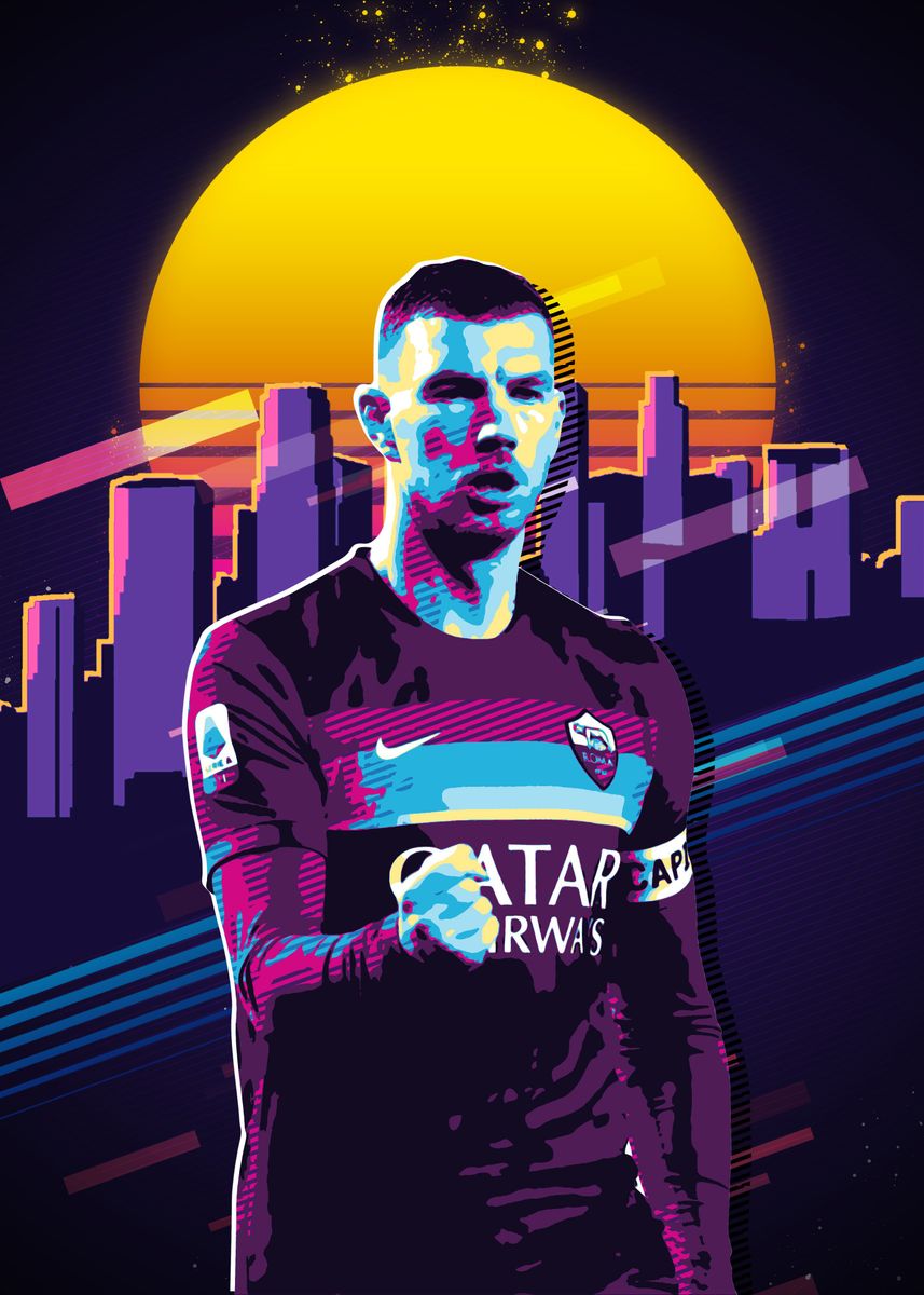 'Edin Dzeko' Poster, picture, metal print, paint by Trending ...