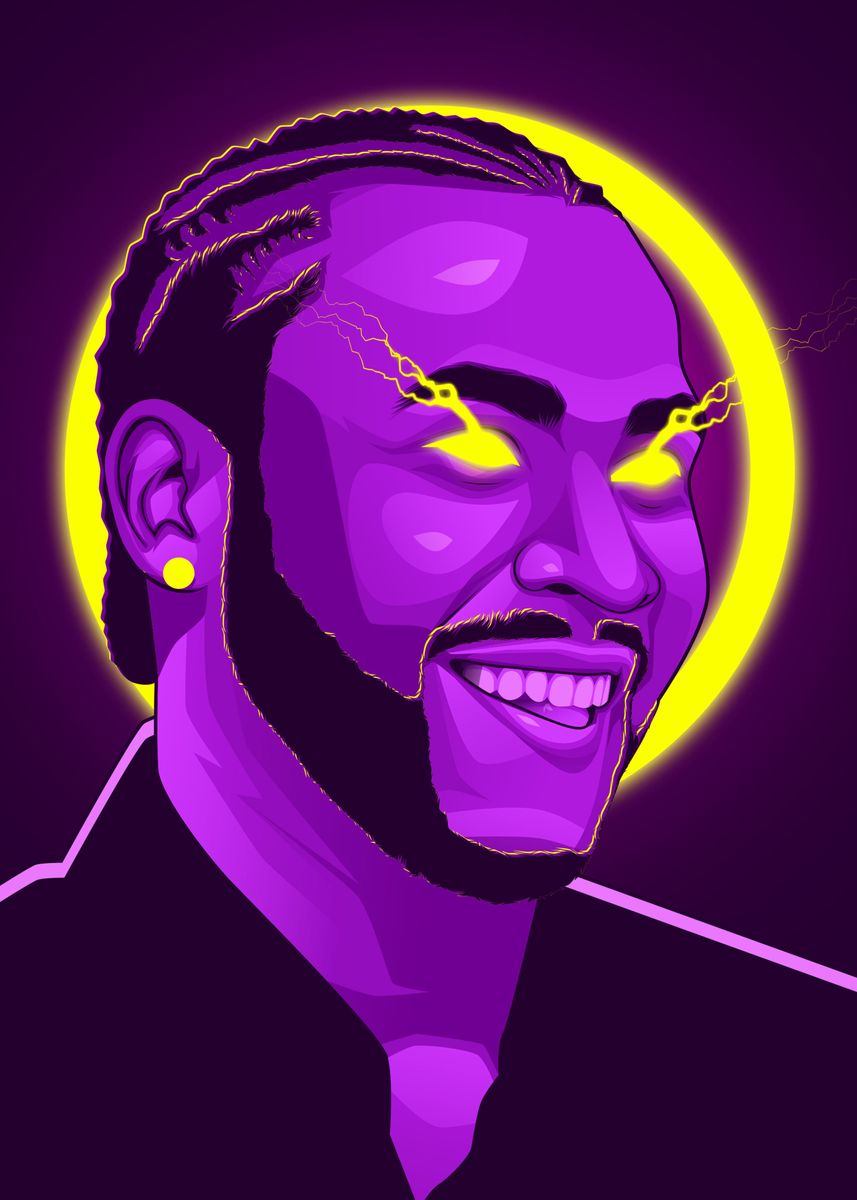 'Don Omar Neon Rapper' Poster, picture, metal print, paint by Colorize ...