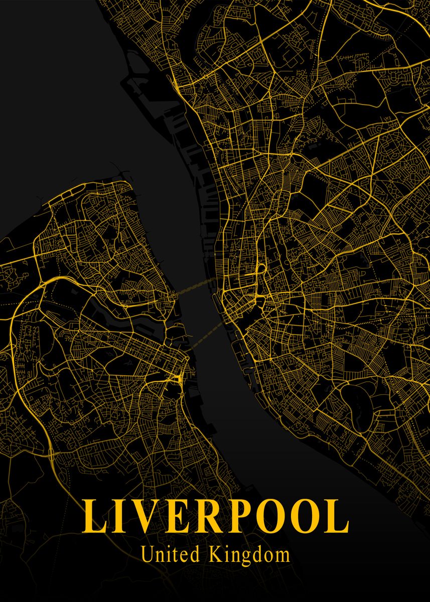 'Liverpool City Map UK' Poster by Max Ronn | Displate