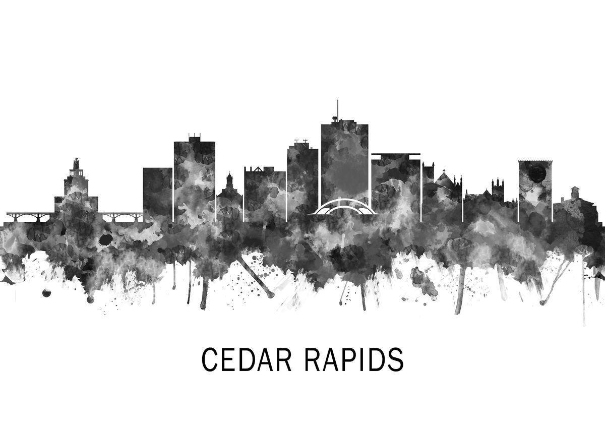 'Cedar Rapids Iowa Skyline' Poster by Towseef Dar | Displate