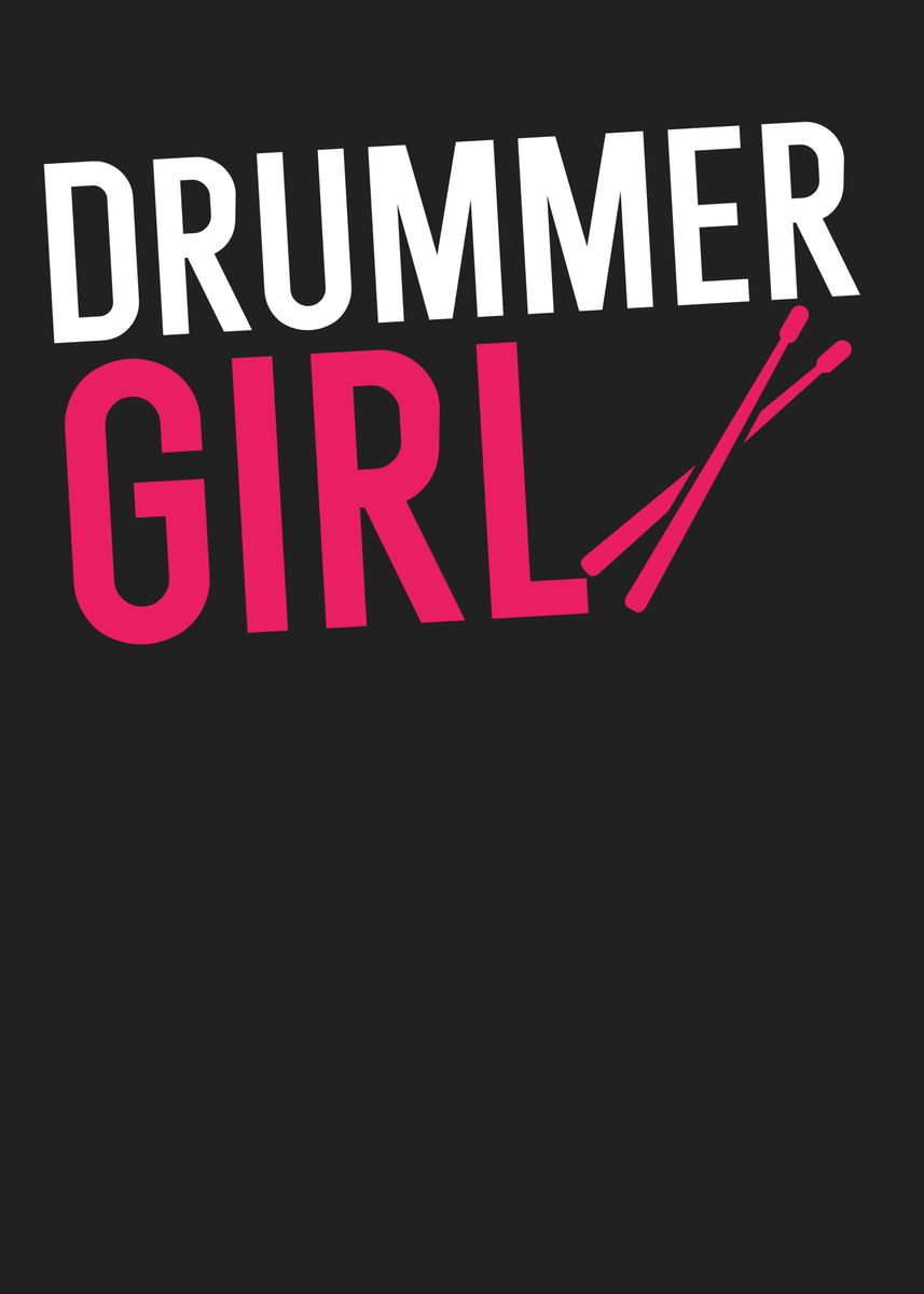'Drummer girl' Poster, picture, metal print, paint by maxdesign | Displate