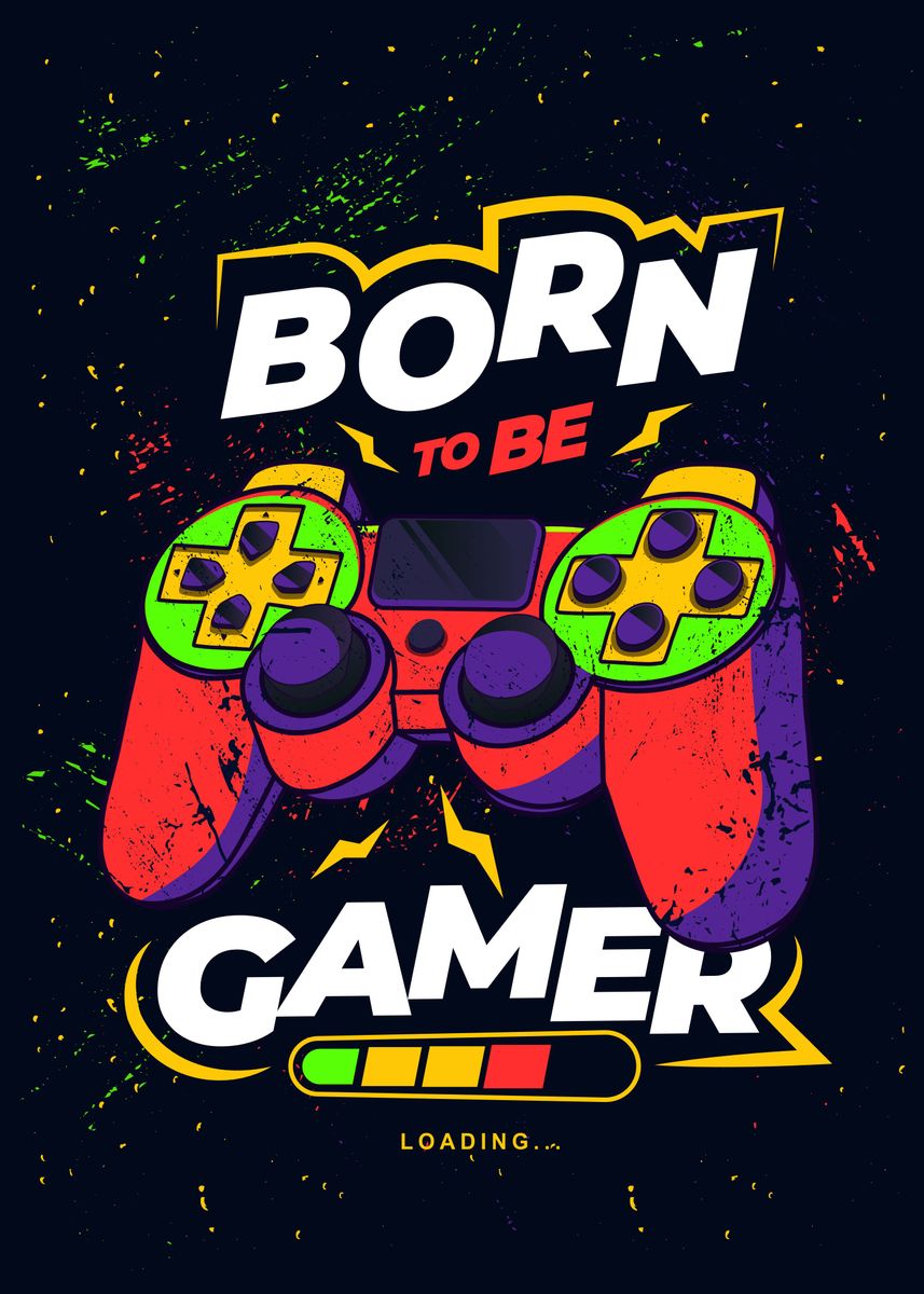 'Retro Born Gamer Stream' Poster, picture, metal print, paint by Markus ...