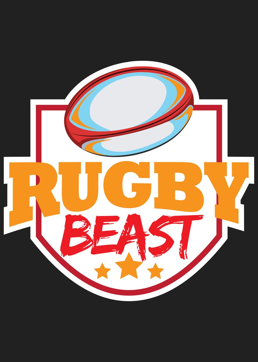 'Rugby beast' Poster, picture, metal print, paint by maxdesign | Displate