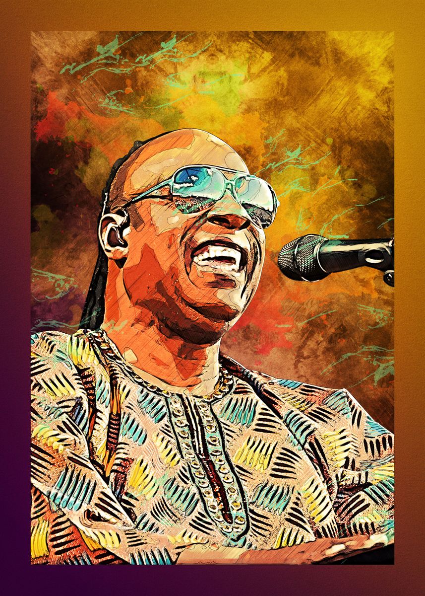 ' STEVIE WONDER ' Poster, picture, metal print, paint by Alva Donna ...