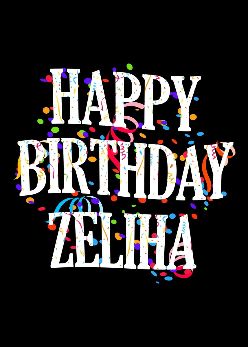 'Happy Birthday Zeliha' Poster, picture, metal print, paint by ...