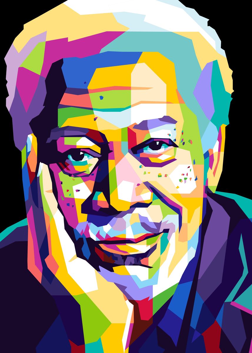 'Morgan Freeman WPAP' Poster, picture, metal print, paint by Shichiro ...