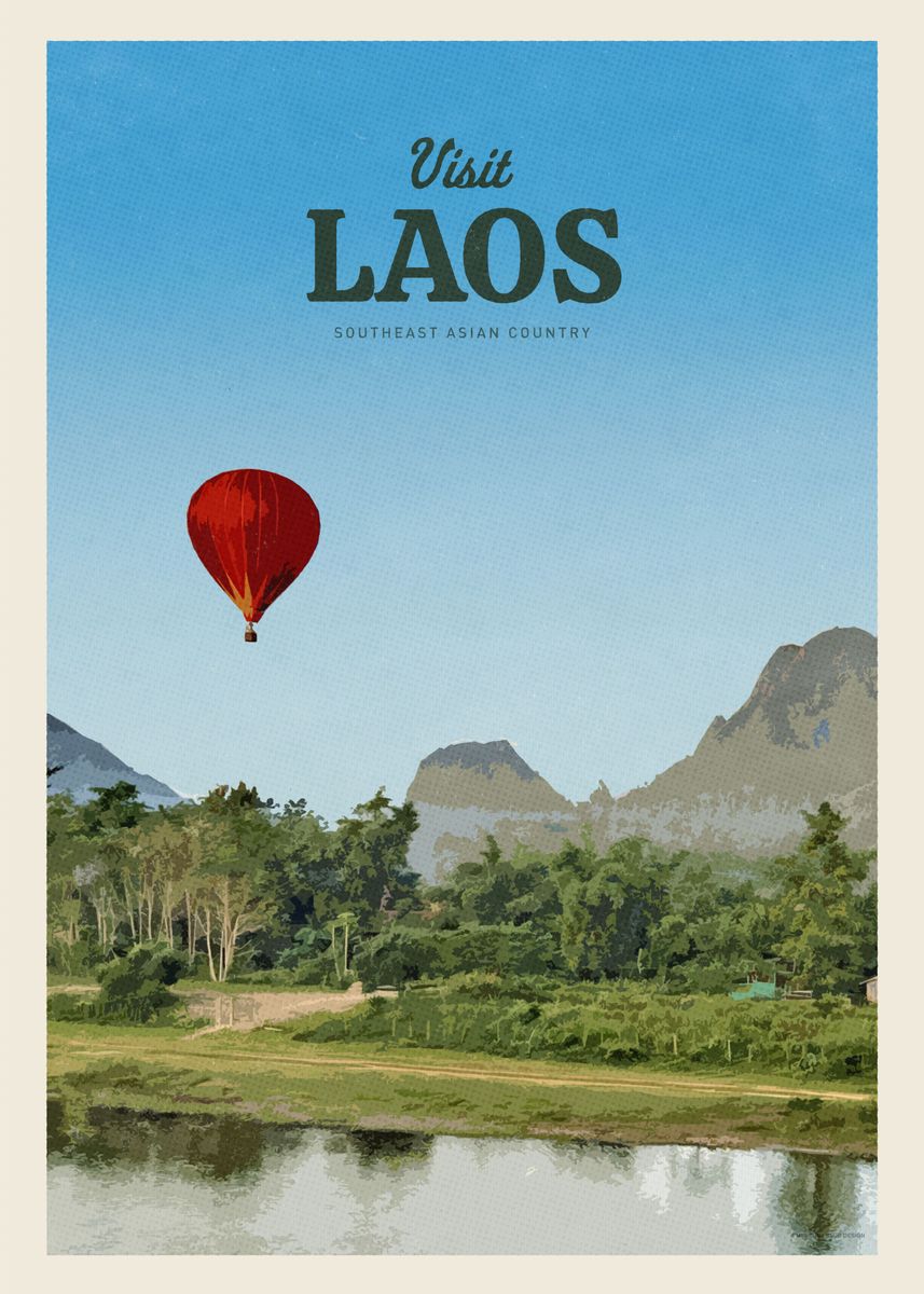 'Visit Laos' Poster by Mercury Club | Displate