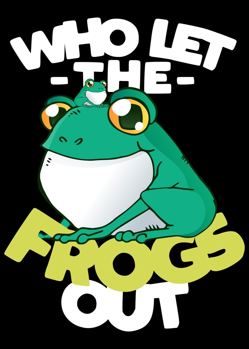 'Frog' Poster, picture, metal print, paint by CrazySquirrel | Displate