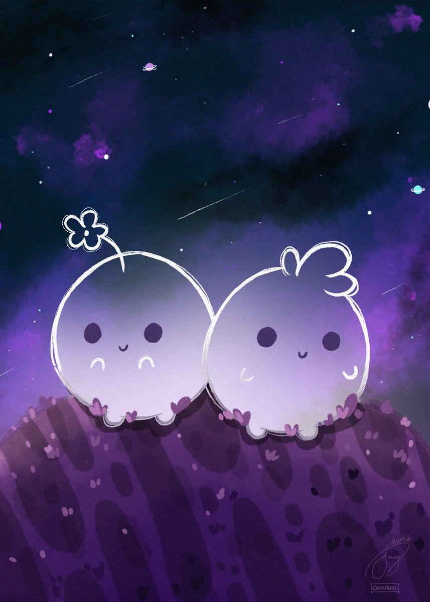 'Space Buds' Poster, picture, metal print, paint by Chuubibi | Displate