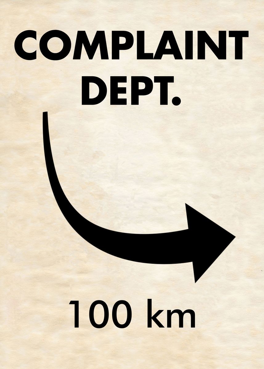 'COMPLAINT DEPT VINTAGE' Poster, picture, metal print, paint by Atomic ...