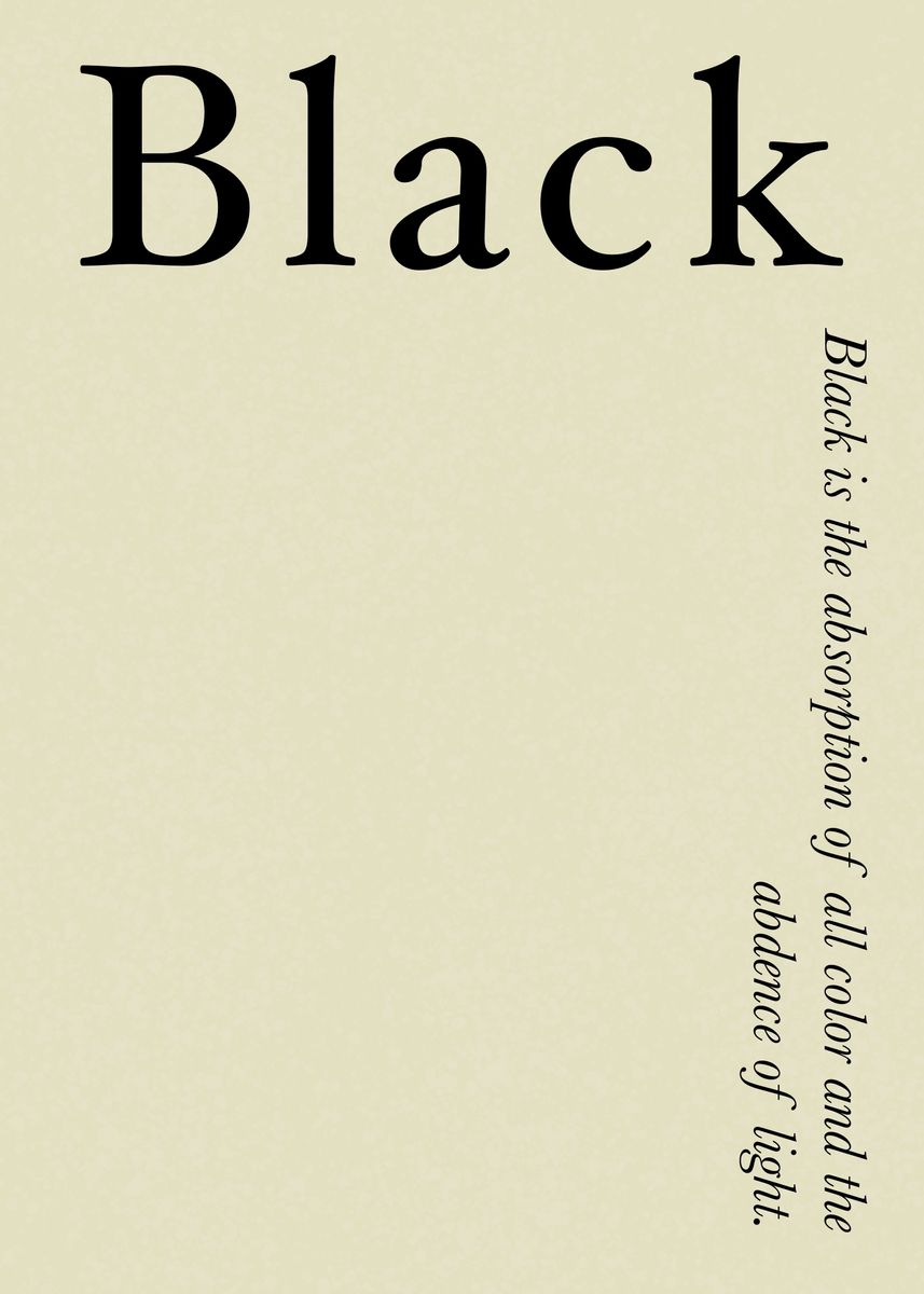 'Black Color Explanation' Poster, picture, metal print, paint by Sophie ...