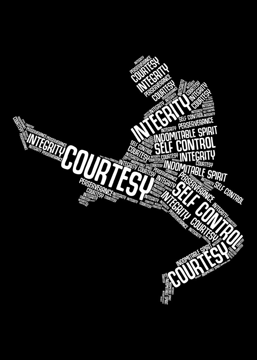 'Taekwondo Fighter 5 Tenets' Poster, picture, metal print, paint by ...