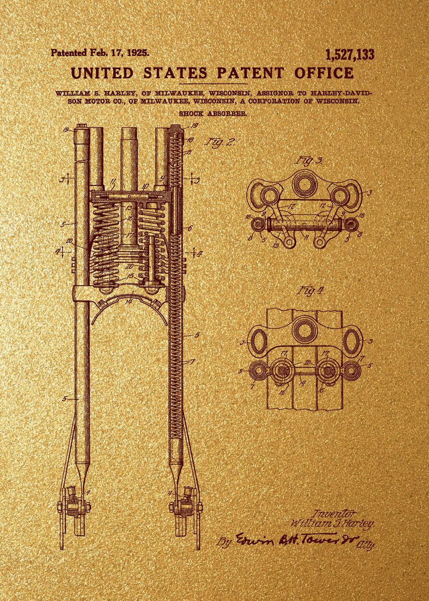 '21 Harley Shock Absorber ' Poster, picture, metal print, paint by Jana ...