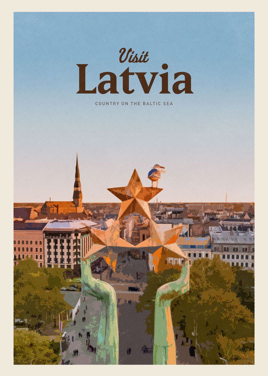 'Visit Latvia' Poster, picture, metal print, paint by Mercury Club ...