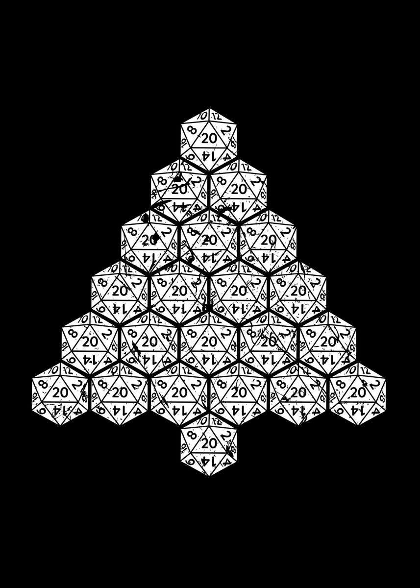 'RPG Tree Xmas Roleplaying' Poster, picture, metal print, paint by ...