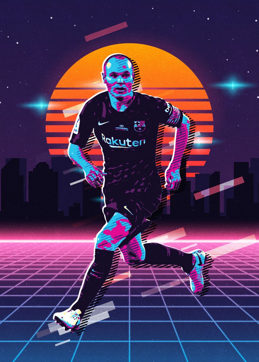 'Andres Iniesta 80s' Poster, picture, metal print, paint by Paul C ...