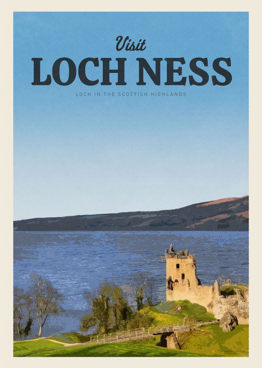'Visit Loch Ness' Poster, picture, metal print, paint by Mercury Club ...
