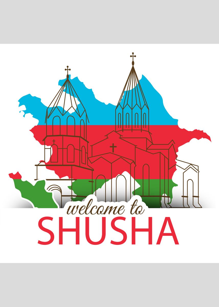 'Cathedral in Shusha city ' Poster, picture, metal print, paint by ...