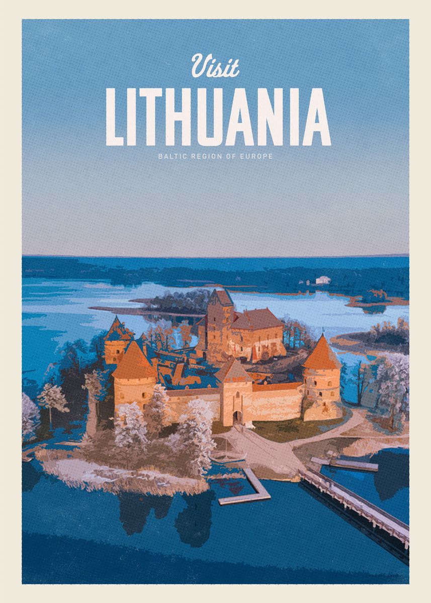 'Visit Lithuania' Poster, picture, metal print, paint by Mercury Club ...