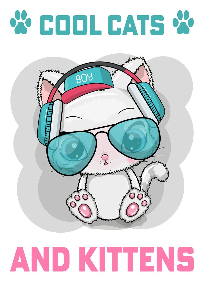 'Cool Cats and Kittens ' Poster, picture, metal print, paint by Max ...