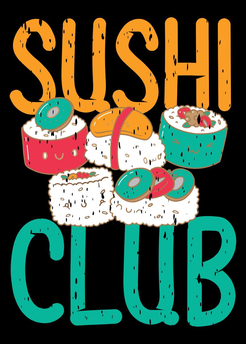 'Sushi Japan Funny Japanese' Poster by AaronBaron | Displate