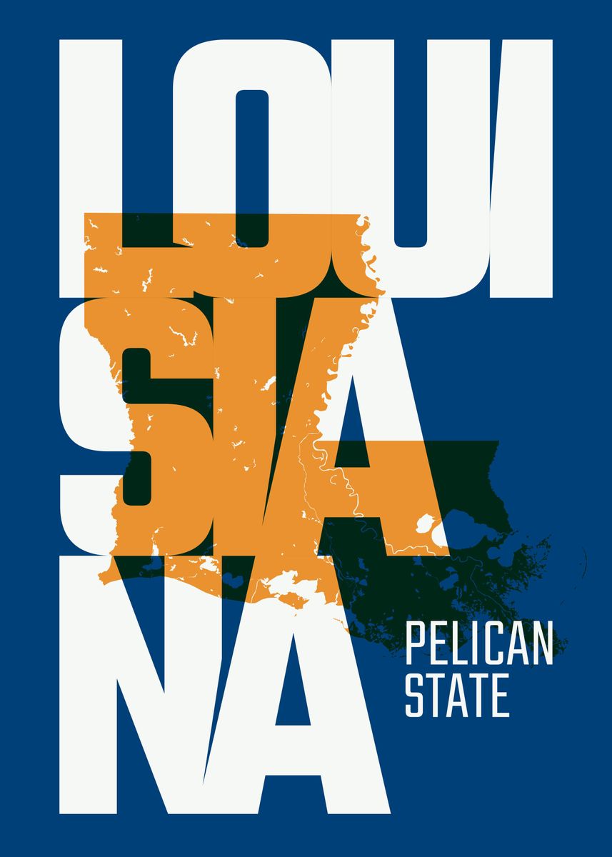 'Louisiana Pelican State' Poster, picture, metal print, paint by Paulix ...