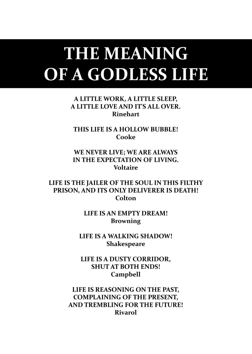 'Meaning of a Godless Life' Poster, picture, metal print, paint by ...