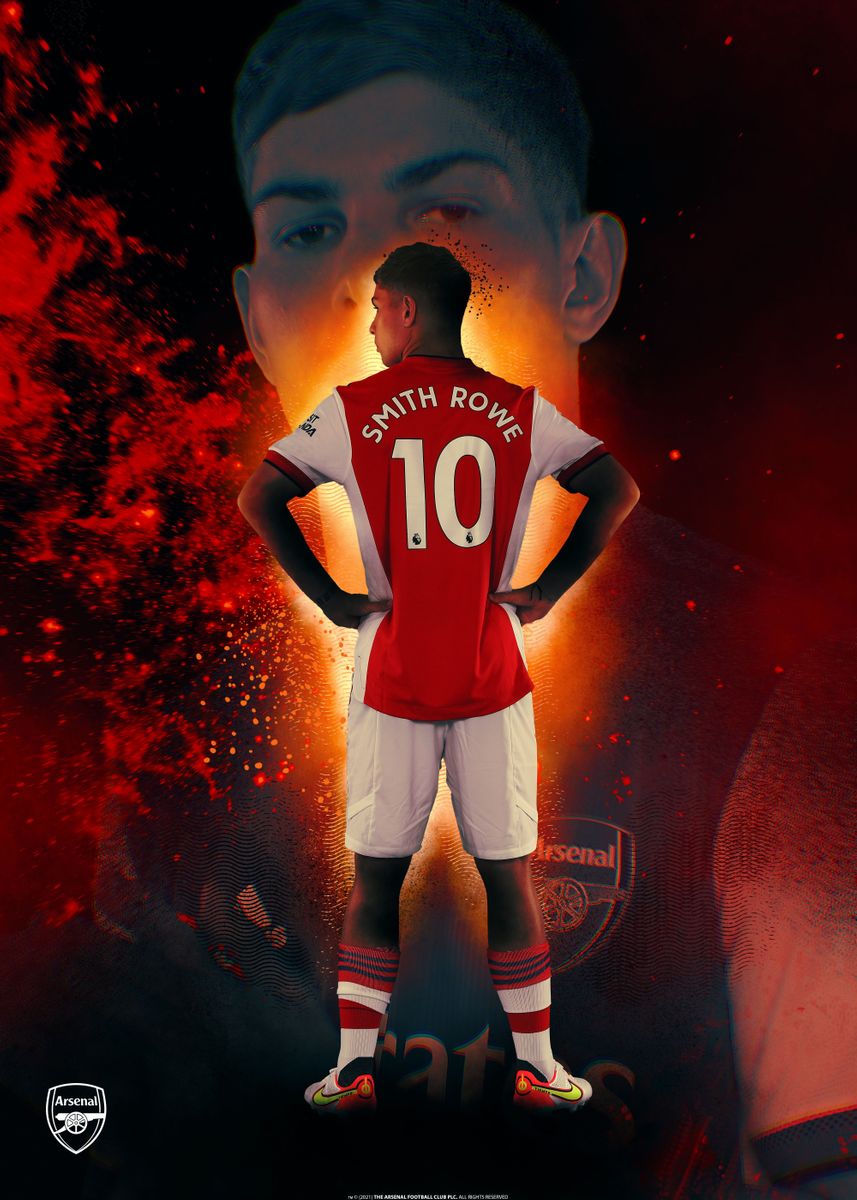 'Smith Rowe' Poster, picture, metal print, paint by Arsenal | Displate