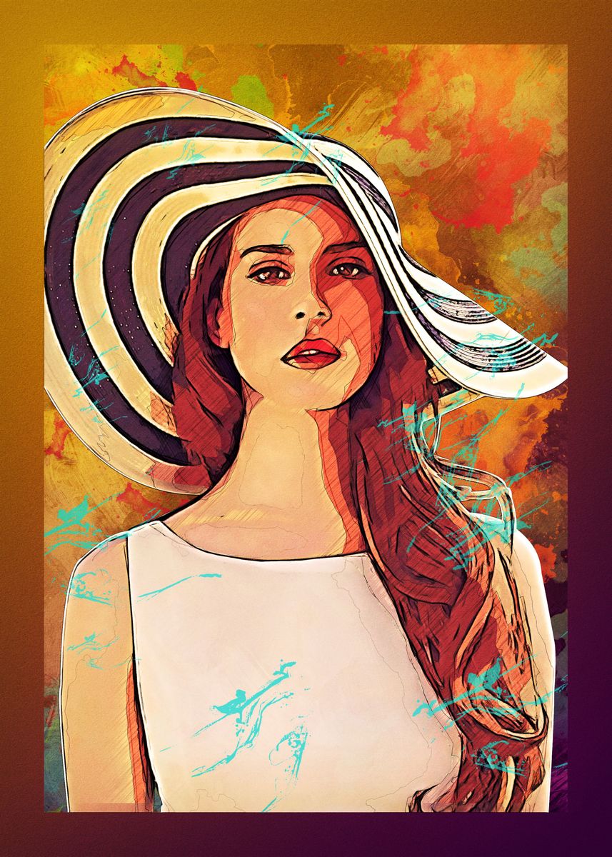 'LANA DEL REY' Poster, picture, metal print, paint by Alva Donna | Displate