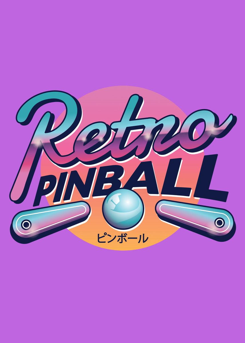 'Pinball retro minimalist' Poster, picture, metal print, paint by Simon ...