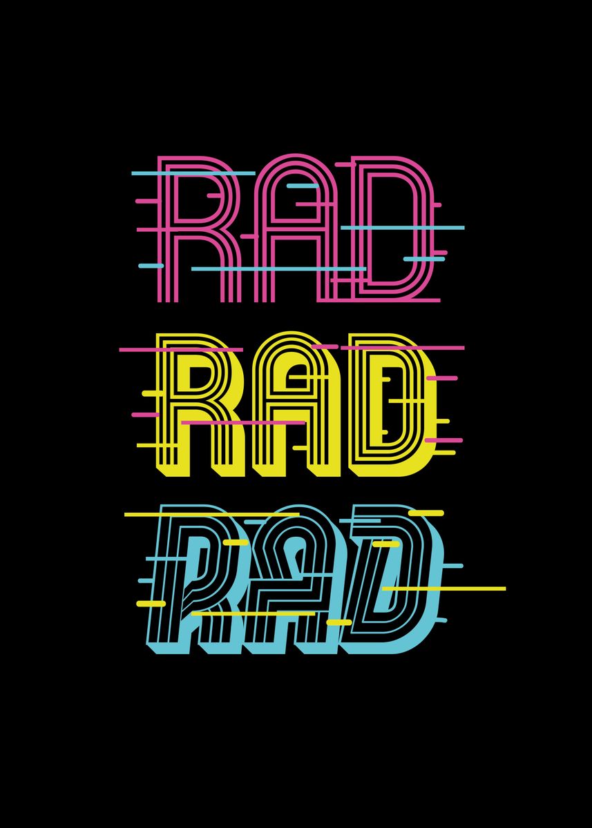 'Retro 80s I Vintage RAD' Poster, picture, metal print, paint by ...