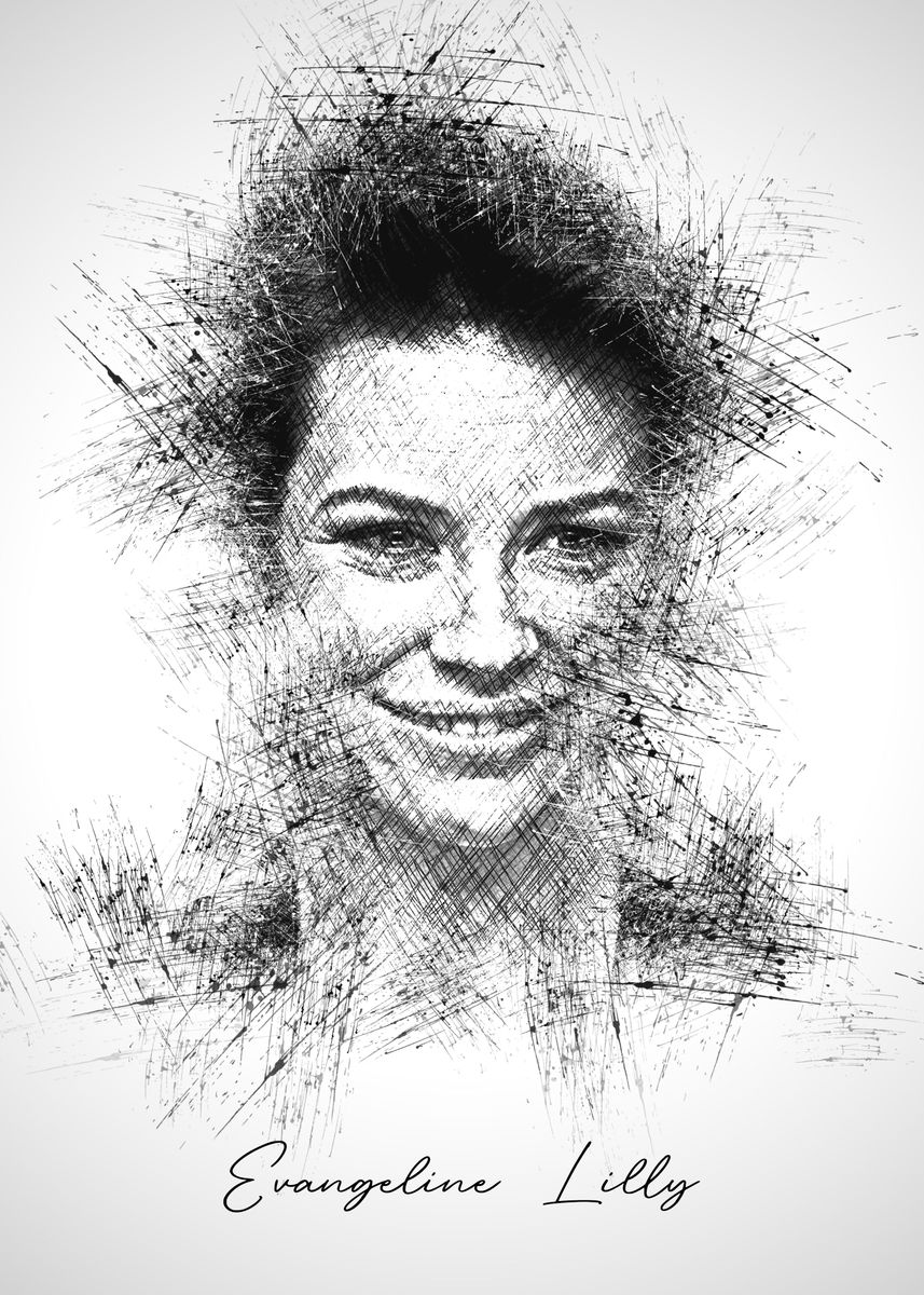 'Evangeline Lilly' Poster by Clay Williams | Displate
