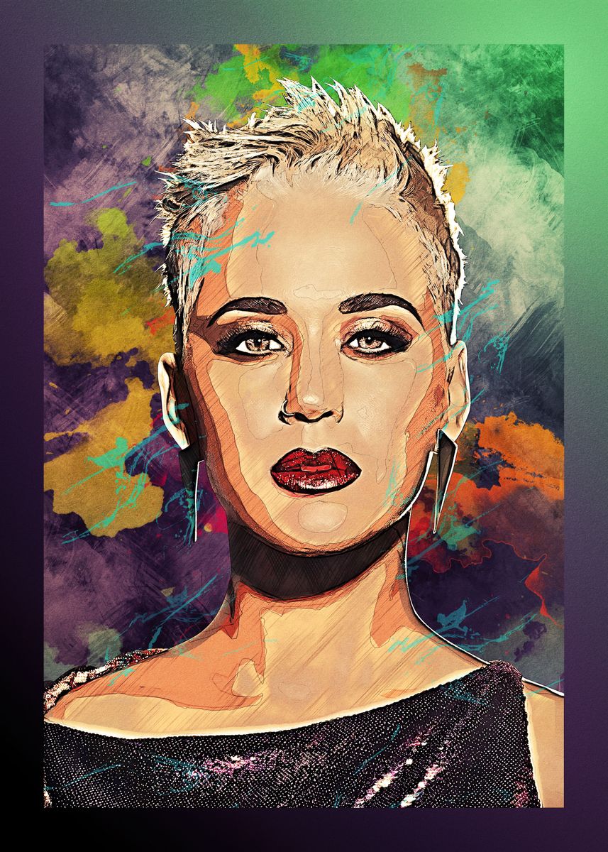 'Katy Perry' Poster, picture, metal print, paint by Alva Donna | Displate