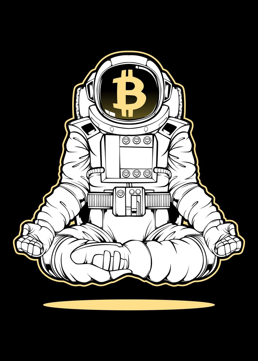 'Bitcoin Meditation Yoga' Poster, picture, metal print, paint by ...