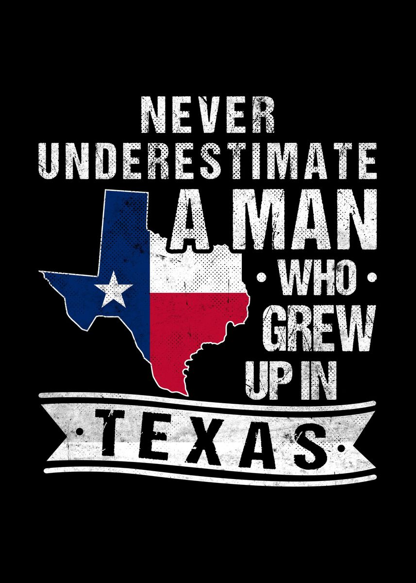 'Texas Flag Map Vintage' Poster, picture, metal print, paint by ...