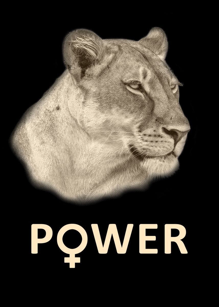 'Female Power Lioness' Poster, picture, metal print, paint by Scotch ...