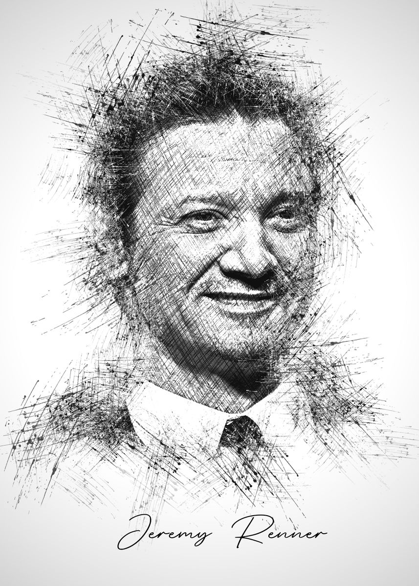 'Jeremy Renner' Poster, picture, metal print, paint by Clay Williams ...