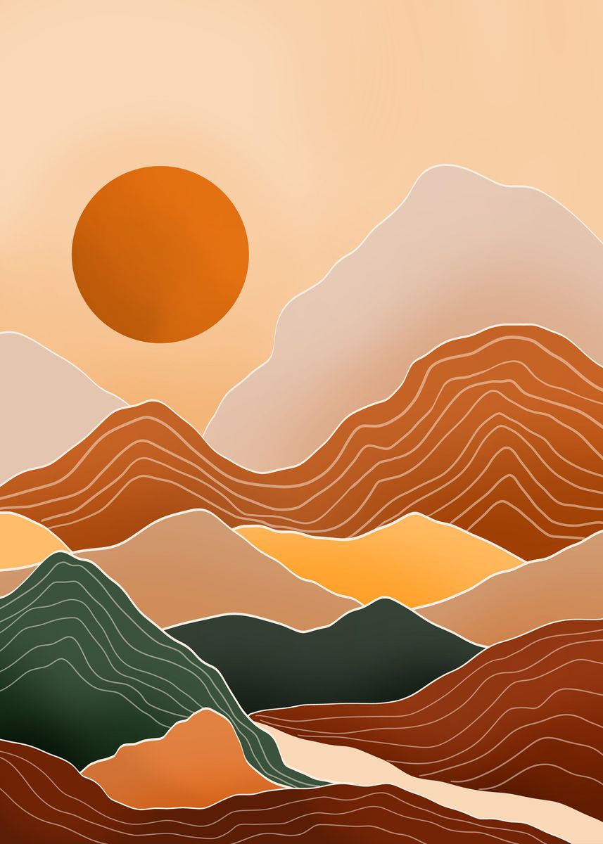 'Modern Bohemian Sunrise' Poster, picture, metal print, paint by Gush ...