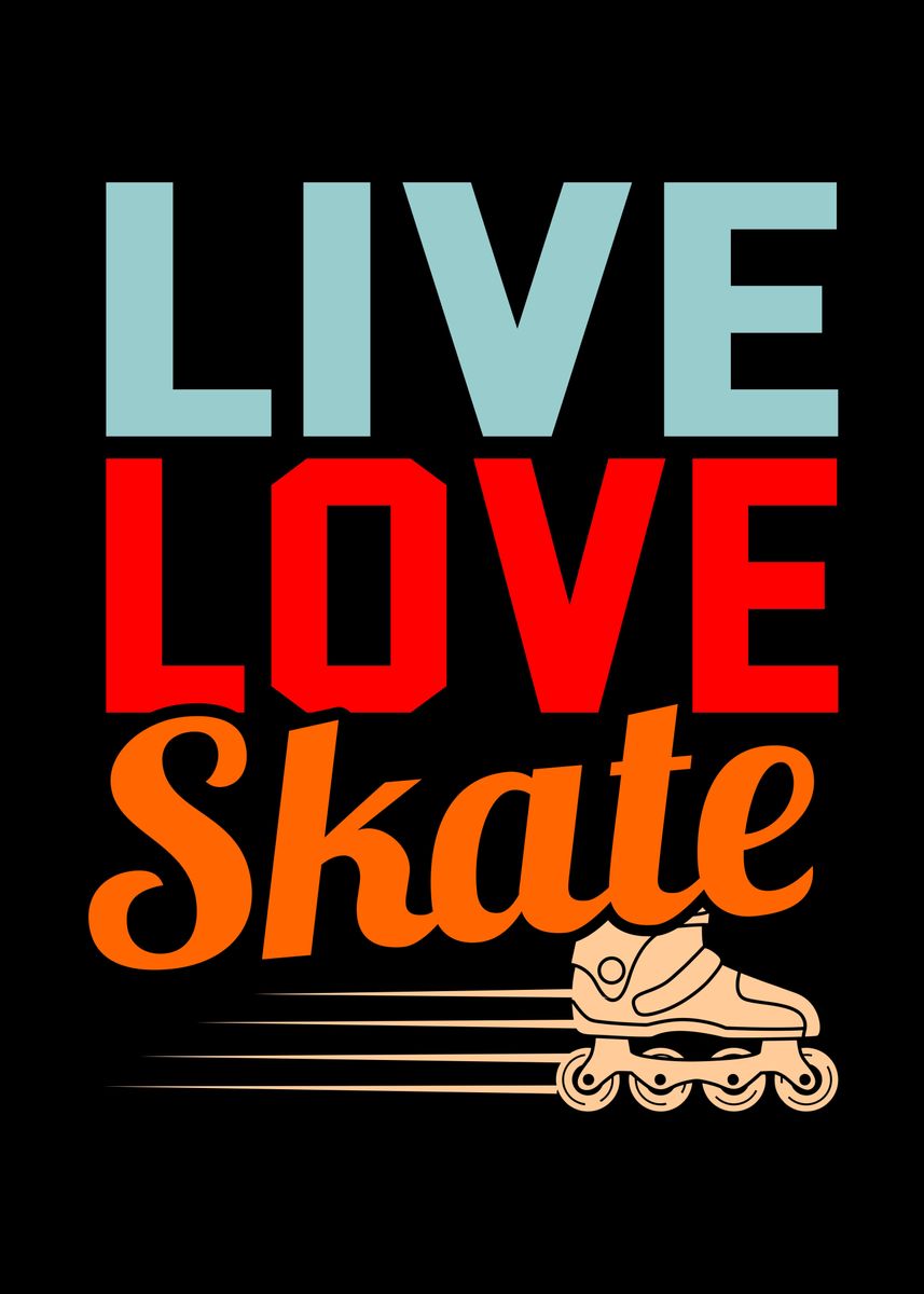 'Inline Skating' Poster, picture, metal print, paint by Hexor | Displate