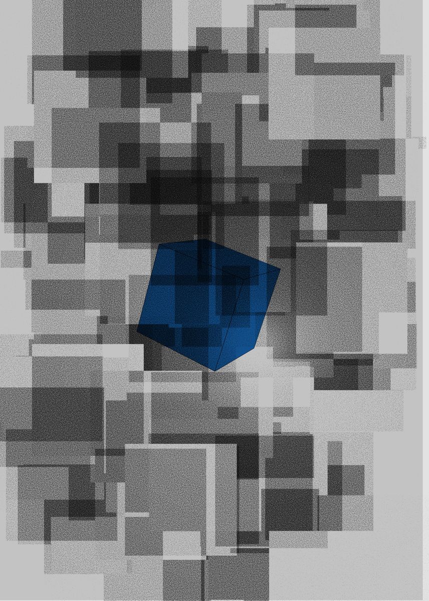 'blue cubicle' Poster by c1a0r1t | Displate