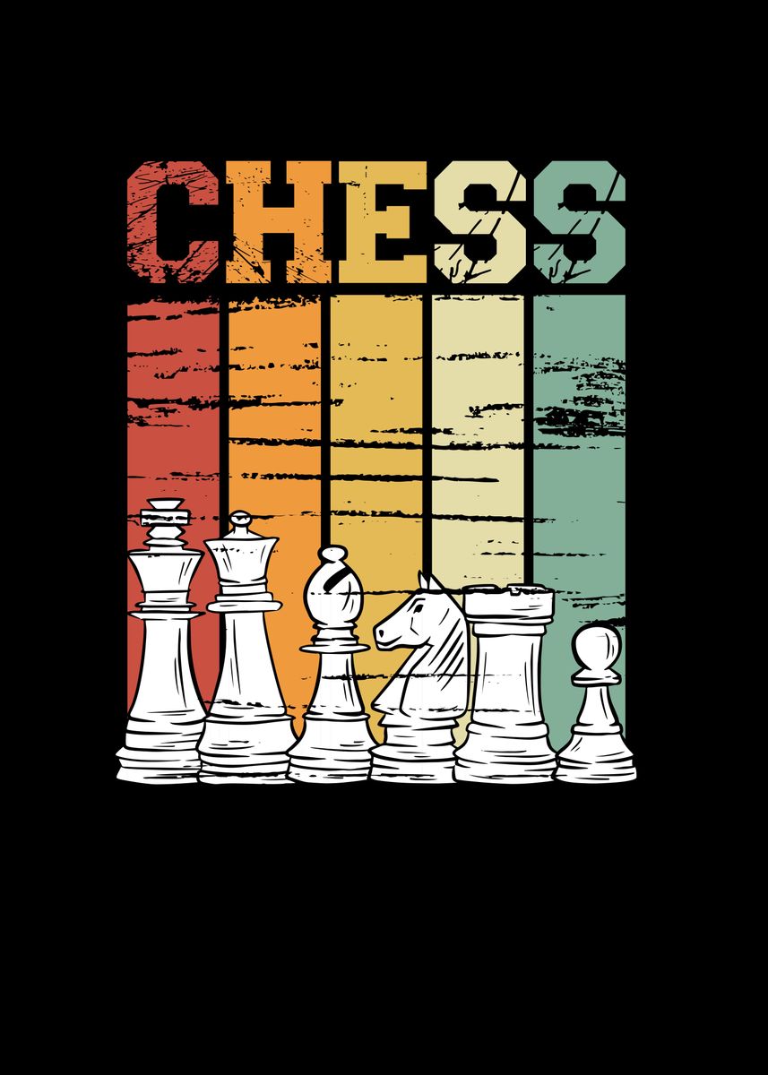 'Chess figure retro vintage' Poster, picture, metal print, paint by ...