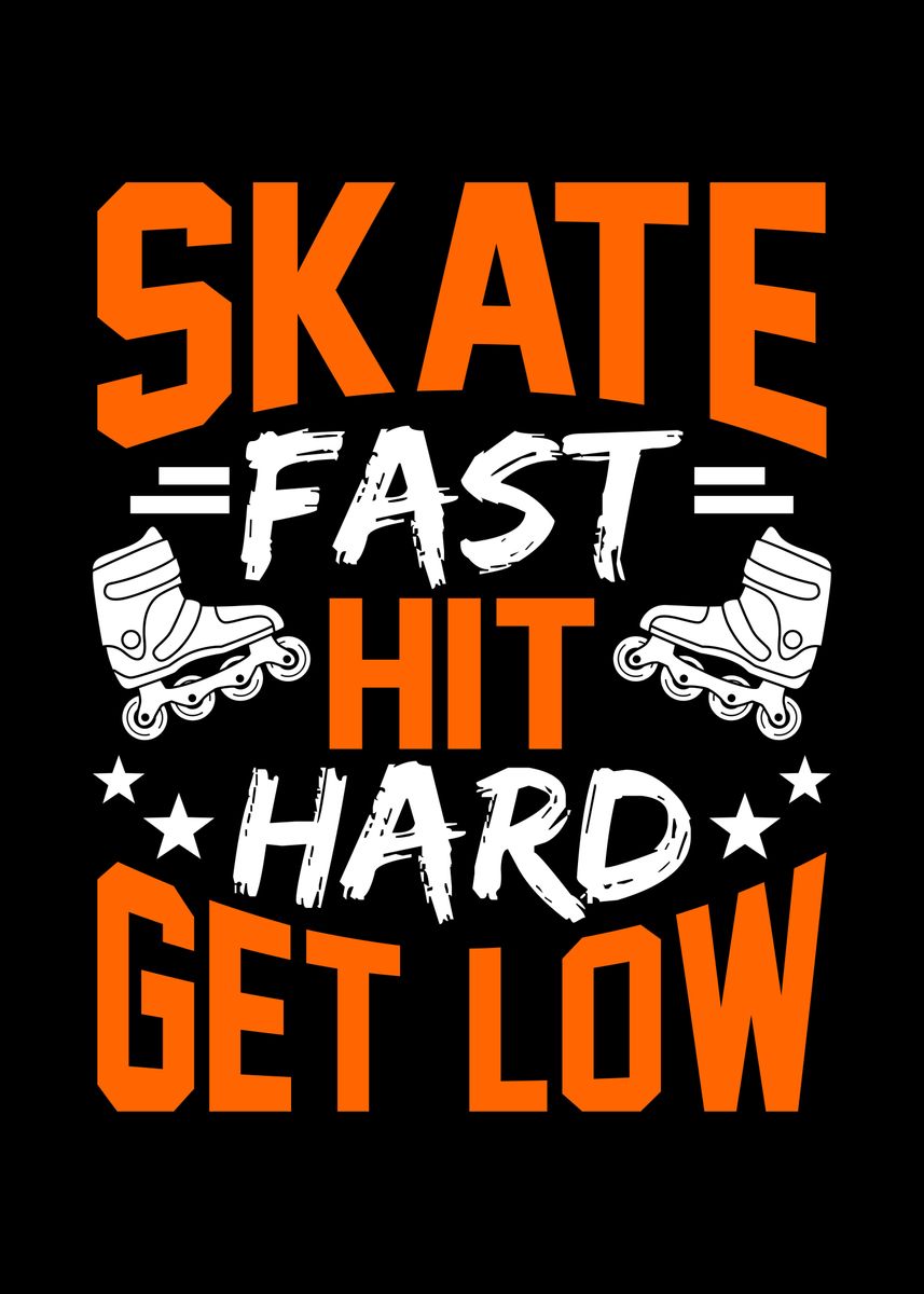 'Inline Skating' Poster, picture, metal print, paint by Hexor | Displate