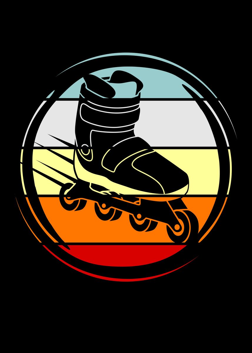 'Inline Skating' Poster, picture, metal print, paint by Hexor | Displate