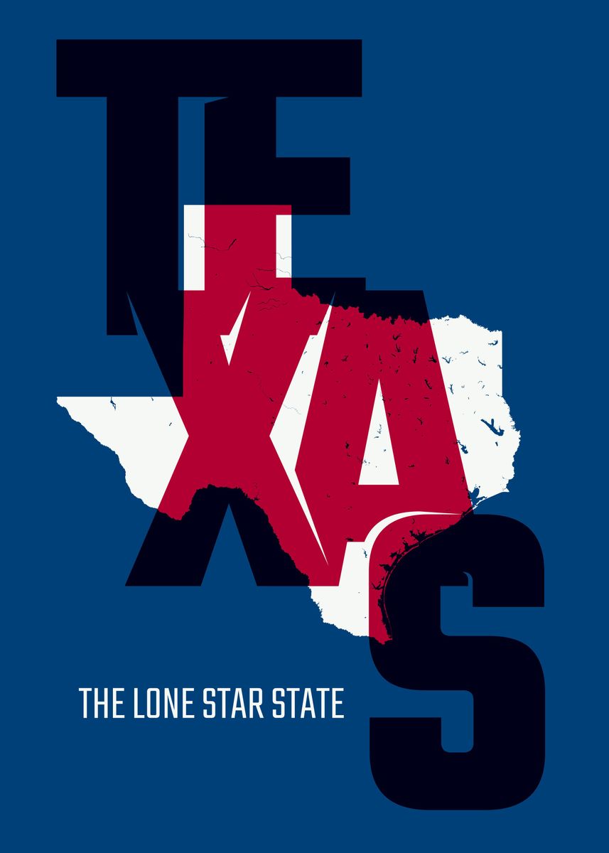 'TEXAS THE LONE STAR STATE' Poster, picture, metal print, paint by ...