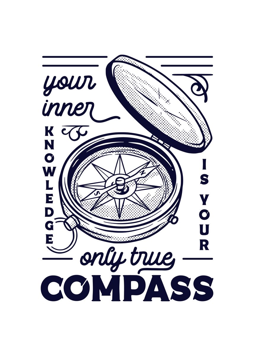 'True compass' Poster, picture, metal print, paint by vintagedivision ...