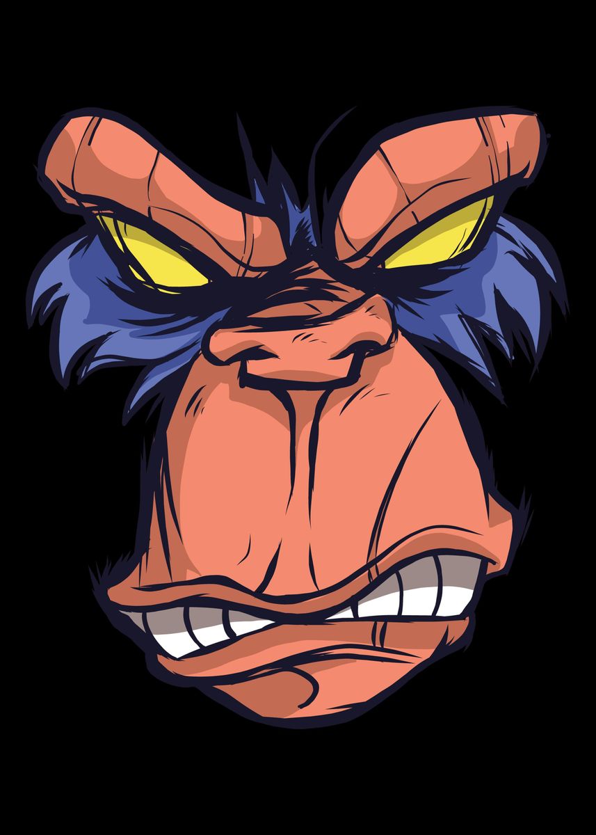 'angry ape' Poster, picture, metal print, paint by Pirmin | Displate