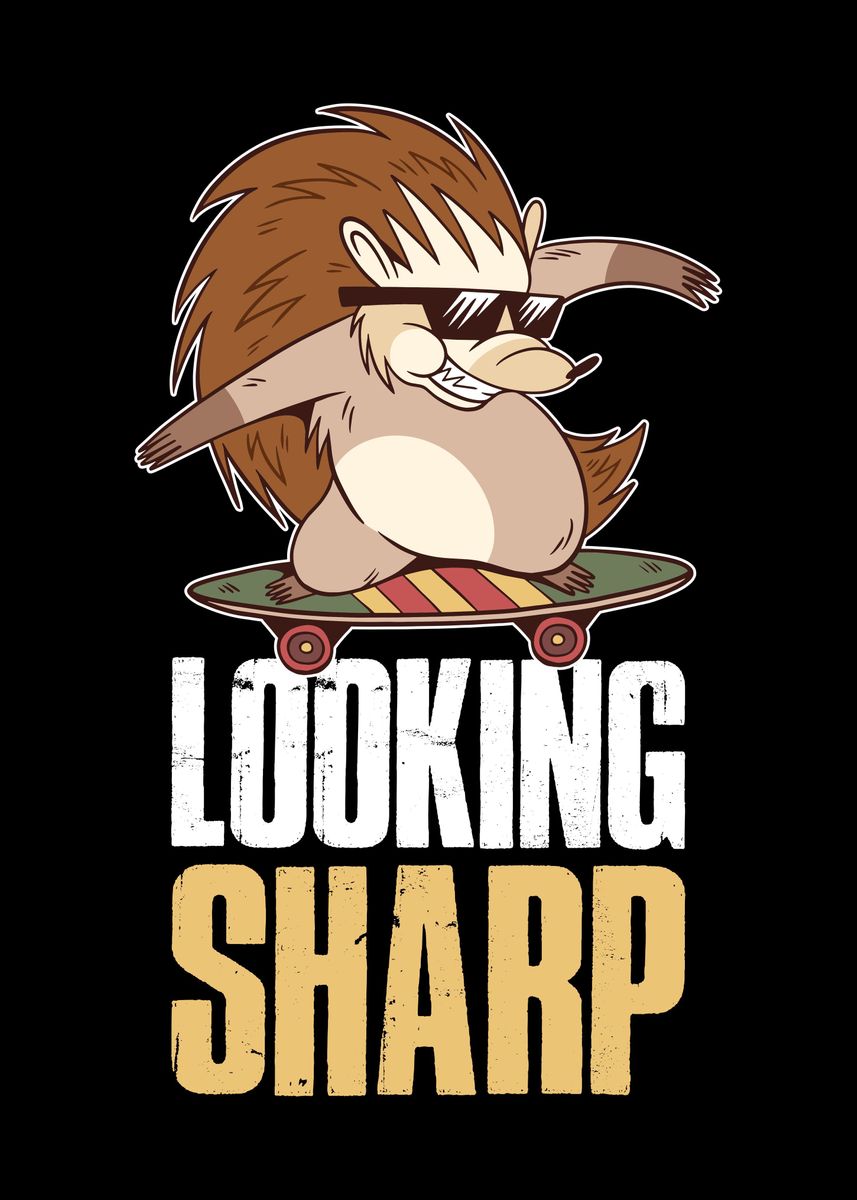 'Looking Sharp Hedgehog' Poster, picture, metal print, paint by ...