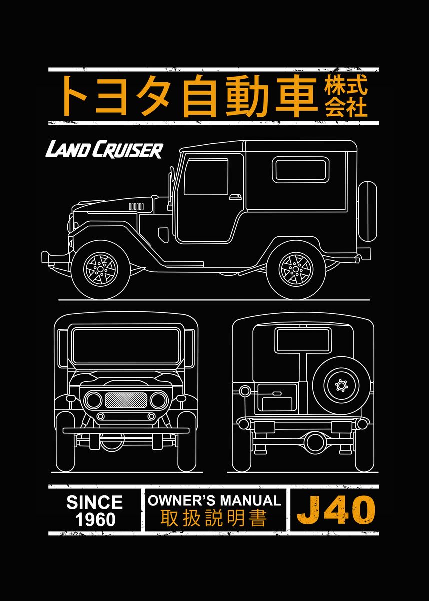 'Blueprint of the J40' Poster, picture, metal print, paint by ...