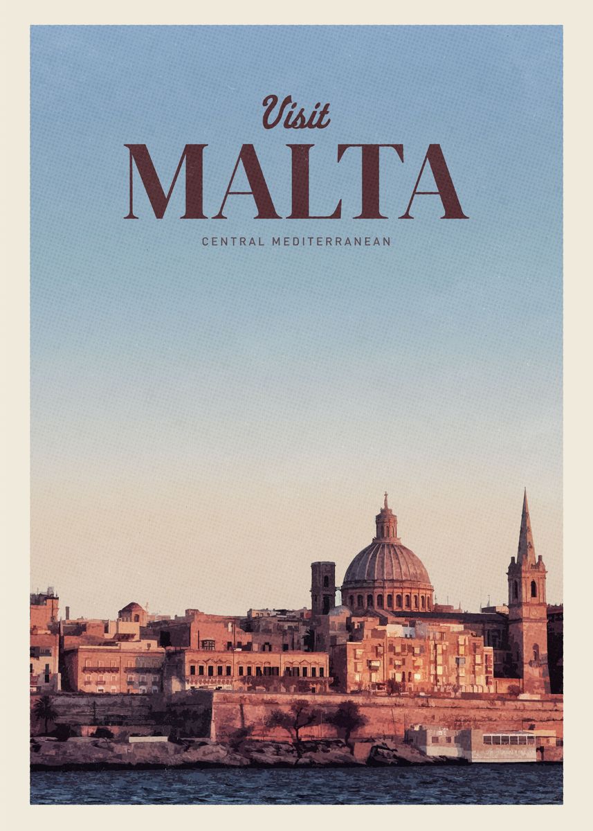 'Visit Malta' Poster, picture, metal print, paint by Mercury Club ...